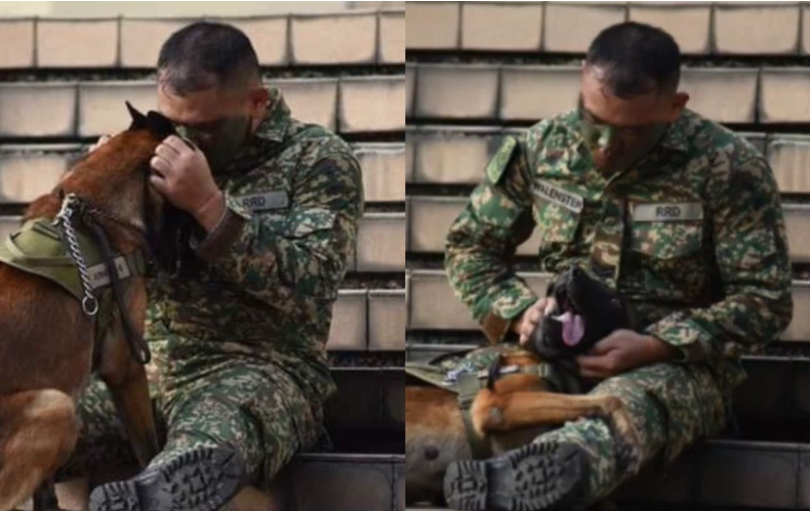 Sayang Loki! Askar seb4k tak sanggup berpisah dengan anjing ‘kawan baik ...