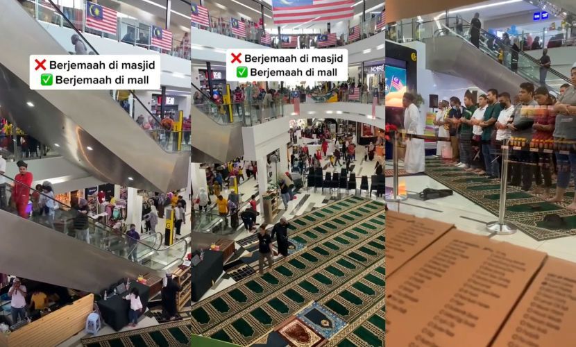 Surau kecil macam saiz 4 kubur, solat jemaah dibuat di ruang legar mall ...